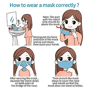 50 Pcs Individual Package Kids Disposable Face Masks,3 Layers Multicolored Facial Masks with Adjustable Elastic Ear Loop Respirator Safety Mouth Masks