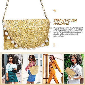 SHERCHPRY Carteras De Mujer Straw Bag Woven Clutch Purse with 3 Pairs Rattan Earring for Women Small Purse