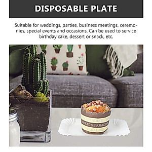 100PCS Paper plate for cake Fruits Tray dishwasher tray dinner Dish birthday disposable dinnerware disposable serving trays Party Paper Plates rectangle Foam white meat dish