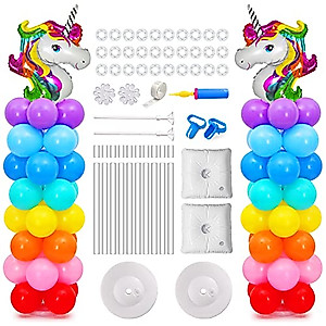 Chamvis 2 Set Balloon Column Kit - 65 inch Balloon Column Stand with Base for Baby Shower, Birthday Party, Graduation, Wedding Centerpieces Decorations
