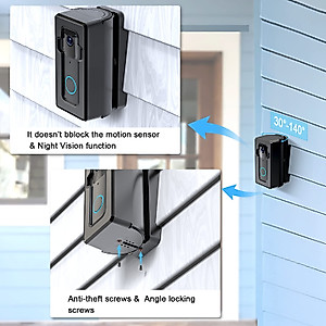 Vinyl Siding Mount Compatible with Blink Doorbell , Ajustable Angle 30-140 Degree (4" Standard Vinyl Siding Only) Bracket, Accessories for Blink Doorbell Security System