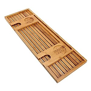 ZLXDP Handmade Bath Tray Bathroom Shelves Apply for Pad/Book/Tablet Home Bathrooms Accessories Bathtub Rack Stand
