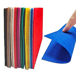 Jtnohx Felt Sheets, 32 Pcs Felt Fabric, 5"×5" Color Felt for Crafts, Stiff Craft Felt Square for for Sewing and Festivals Party