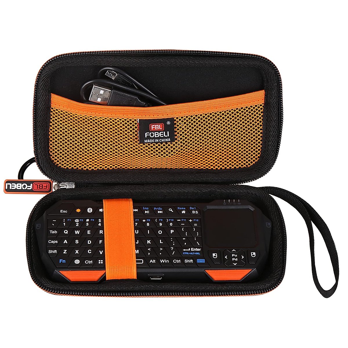 FBLFOBELI EVA Hard Carrying Case Compatible with Fosmon Mini Bluetooth Keyboard QWERTY Keypad, Portable Travel Storage Bag (Case Only)