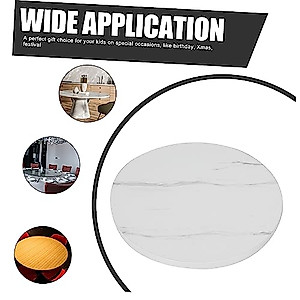 Yardwe Table Turntable Spices Turntable Round Kitchen Organizer Turntable Organizer grazing Tray Susan Cupboard Susan Organizer Seasoning Pot Rack Wood Planks Dining Table to Rotate White