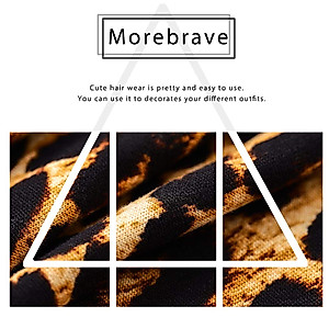 Morebrave Headbands with Buttons for Mask Mouth Cover Floral Button Bandeau Sport Wide Head Wrap Headpiece Printed Stylish Bandanas Elastic Turban Hair Accessories for Women and Girls (Leopard)