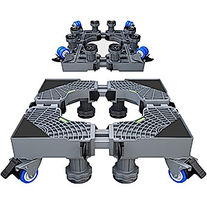 Mornteko Plant Caddy with Wheels Ajustable Universal Mobile Base with 4 Locking Double Wheels and 8 Strong Feet for Large Plants Refrigerator Washer Dryer Washing Machine