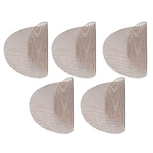 Garden kit 5Pcs High Temperature Resistant Barbecue Round Mat Reusable Non Stick BBQ Grill Grid Slice Pizza Mat 36cm Diameter(棕色)