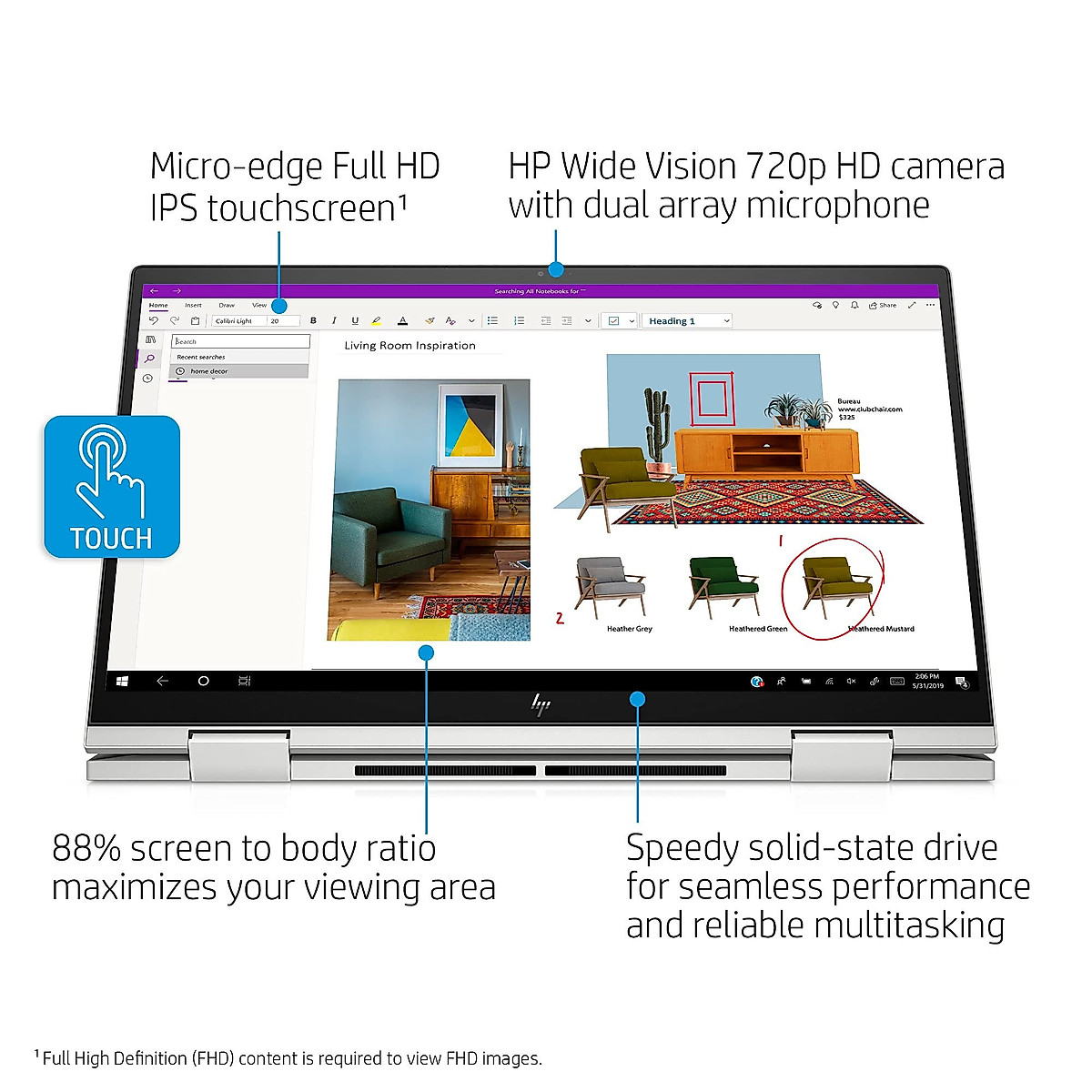 HP Newest Envy x360 Convert 15.6" FHD IPS Touchscreen Premium 2-in-1 Laptop, 11th Gen Intel Quad-Core i5-1135G7, 64GB RAM, 1TB PCIe SSD, Backlit Keyboard, Fingerprint, Windows 10 Home + HDMI Cable