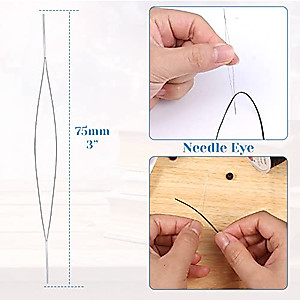 Stretchy String for Bracelets, Anezus 2Pcs Elastic String Jewelry Bead Cord with Large Eye Beading Needles for Seed Beads, Pony Beads, Clay Beads, Bracelet, Necklace and Jewelry Making, Black & White