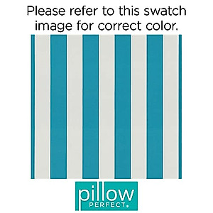 Pillow Perfect Outdoor/Indoor Cabana Stripe Turquoise Chaise Lounge Cushion, 1 Count (Pack of 1), Blue