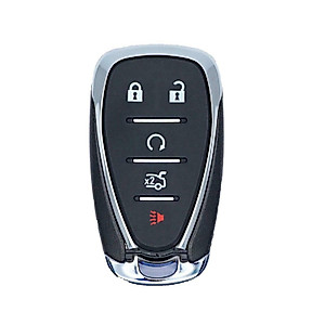 iJDMTOY Compatible with Chevy 2016-up Camaro Cruze, 2017-up Malibu Sonic, Carbon Fiber Hydrographic Printing Design Smart Key Fob Cover Shell w/Black Silicone Keypad Button Skin