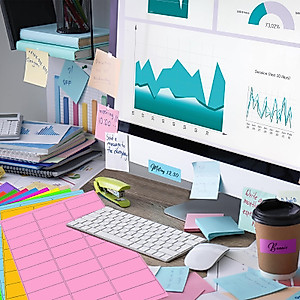 Geyee 1800 Pcs Fluorescent Address Labels Colored Address Labels 1'' x 2-5/8'' Neon Color Printable Stickers for Printer Return Mailing Shipping Message(Multicolor)