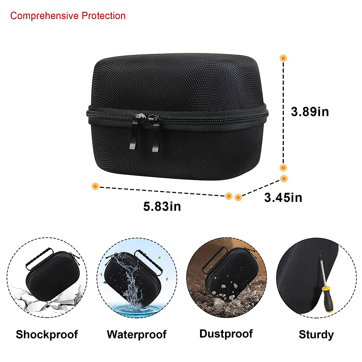 Elonbo Carrying Case for Sony Alpha ZV-E10 / ZV-E10L - APS-C Interchangeable Lens Mirrorless Vlog Camera Kit, Portable Digital Camera Travel Protective Cover Bag Storage Holder, Black