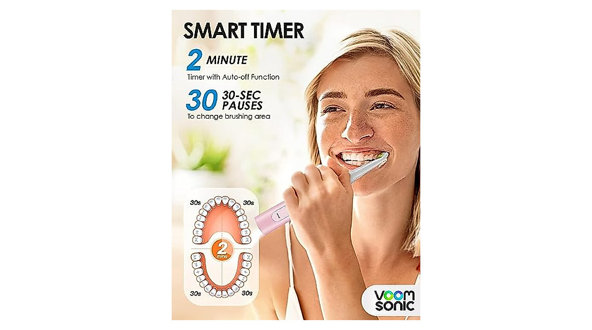 Voom Sonic Pro 5 Electric Toothbrush for Adults | Ultrasonic, 5 Modes