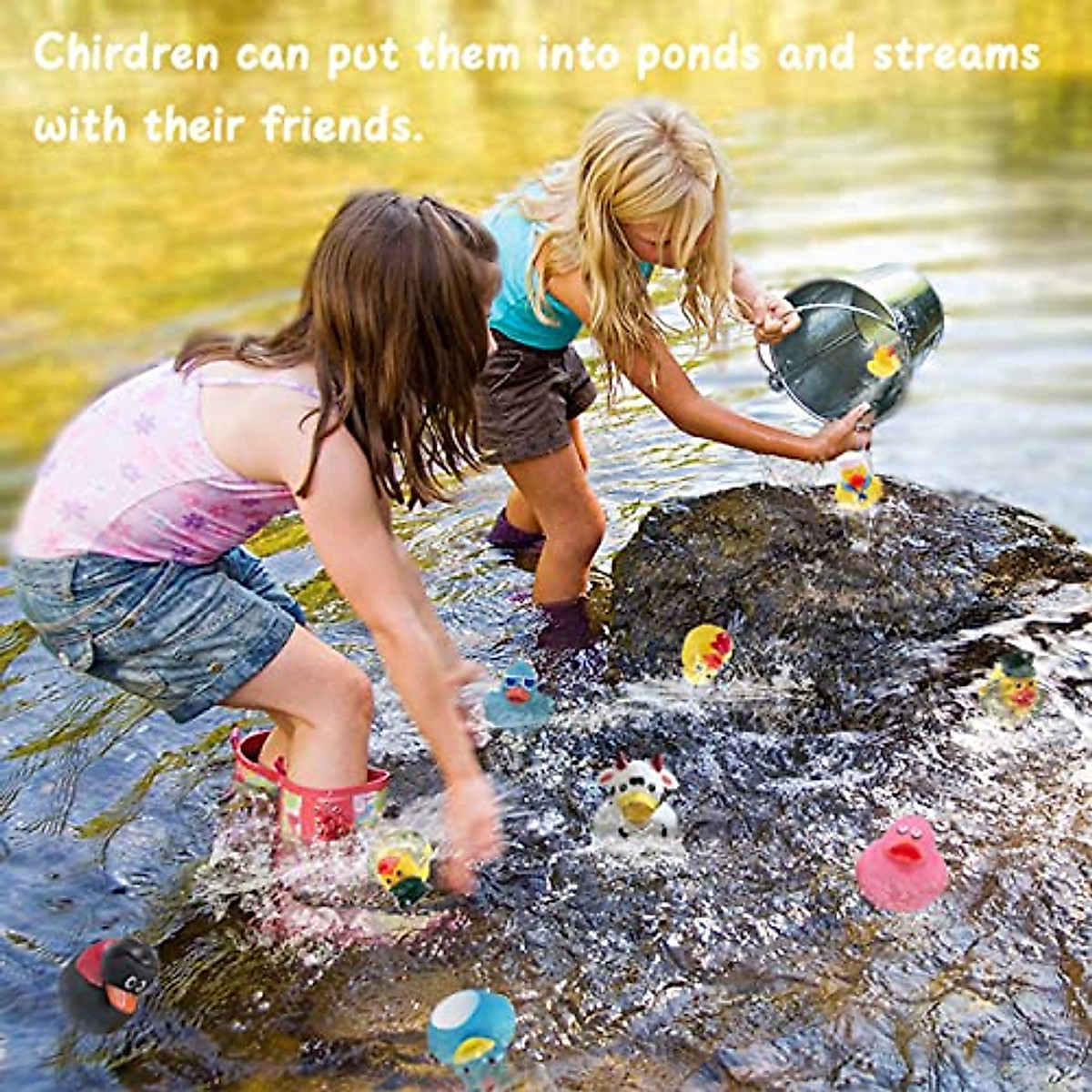 XY-WQ Rubber Duck 50 Pack for Jeeps Bath Toy Assortment - Bulk Floater Duck for Kids - Baby Showers Accessories - Party Favors, Birthdays, Bath Time, and More (50 Varieties)