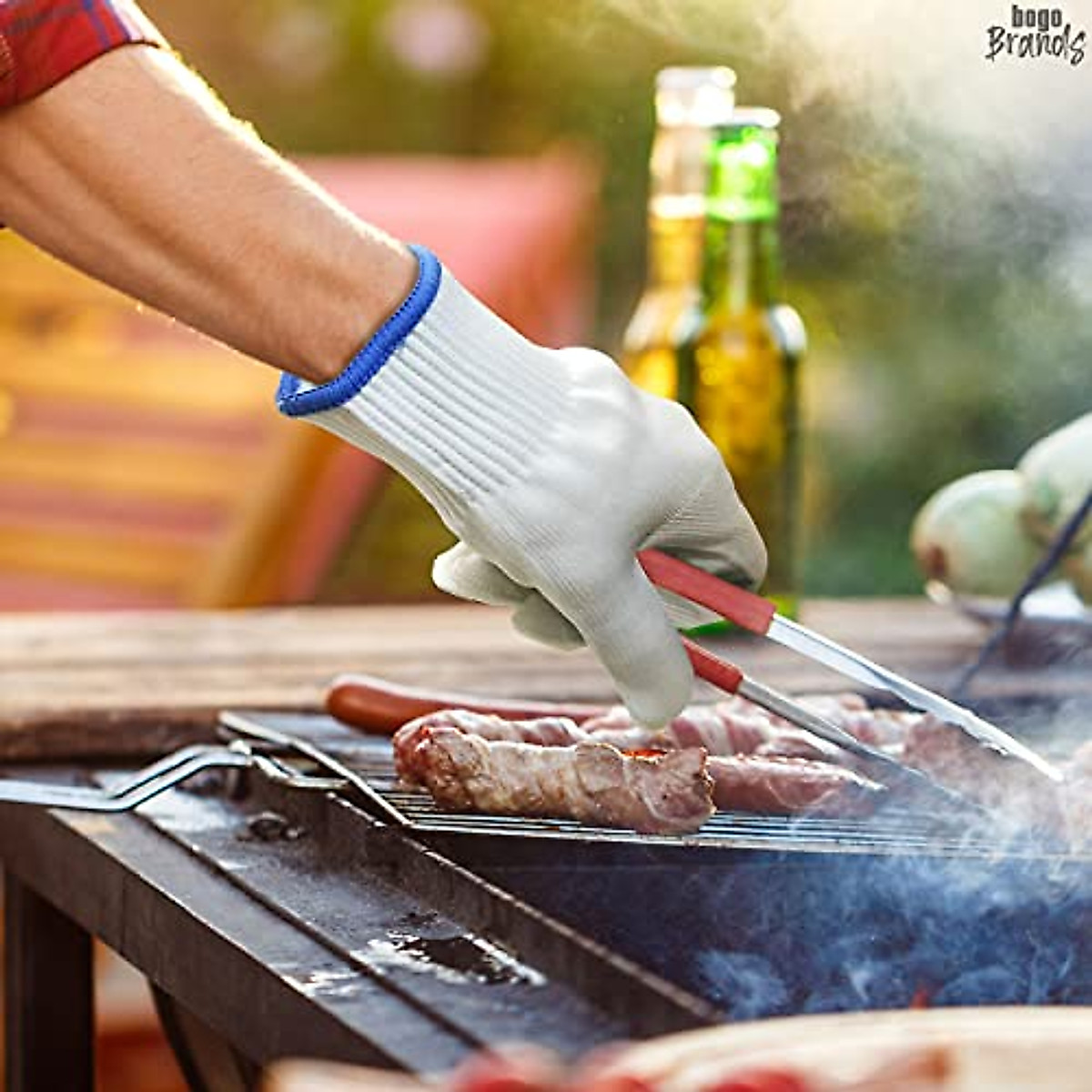 Heat Resistant Cooking Gloves - BBQ Kitchen Gloves Grill 932°F Heat Resistant Oven Gloves for Handling Hot Food Cooking Baking Oven Welding Gloves - Camping Cooking Pot Indoor Outdoor Gloves