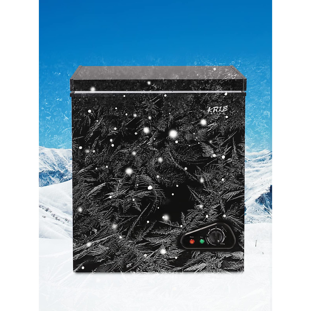 Krib Bling 7.0 Cu.Ft Chest Freezer Two Removable Basket, Deep Compact Freezer with 7 Gears Temperature Control(-4°F to 6.8°F), for House, Kitchen, Garage, Basement, Shop, Black