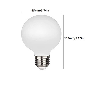 Lxcom Lighting G95/G30 LED Globe Light Bulbs 9W LED Bulb 80W Equivalent Cool White 6500K Round Vanity Light Bulb E26/E27 Base Glass Light Bulbs for Home Bathroom Vanity Mirror Light, 4 Pack