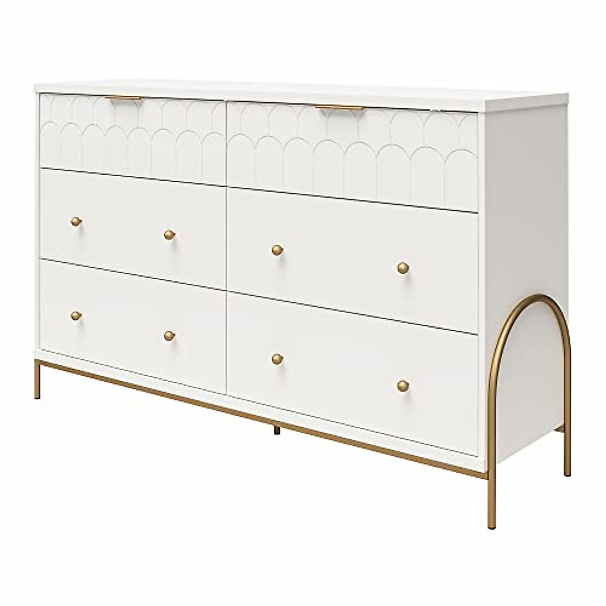 CosmoLiving by Cosmopolitan Anastasia Dresser, 6 Drawer, White