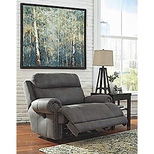 Signature Design by Ashley Clonmel Microfiber Extra Wide Manual Reclining Loveseat, Gray