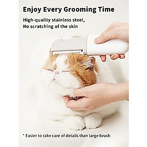 MS!MAKE SURE 2-in-1 Pet Comb, Professional Cat & Dog Grooming Tool, with Dual-Head Design for Safe & Gentle Removal of Tangles/Matted Fur, Shedding - Olive Green