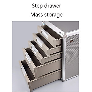 JAEFIT Desktop Storage Box with Drawers - Desktop File Cabinet, with Lockable Drawers Flat File Cabinet, Aluminum Alloy Drawer Organizer, Cosmetic Storage/Medicine Storage Box (Size : 5 Layer)