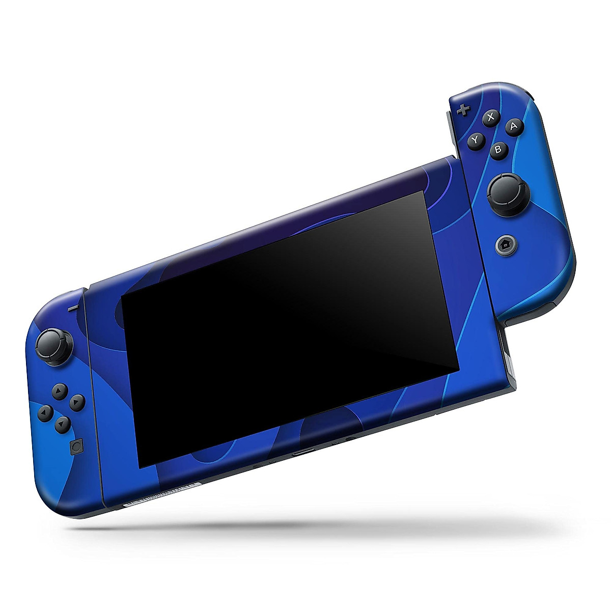 Design Skinz - Compatible with Nintendo Switch OLED Console Bundle - Skin Decal Protective Scratch-Resistant Removable Vinyl Wrap Cover - 3D Blue Abstract Paper Cuts V1