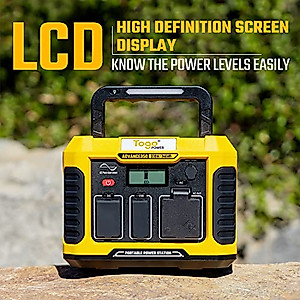 Togo Power Advance 350 Portable Power Station 120 Volt 330 Watt USB And Wireless Outlets, Auto Home and Solar Recharging, Yellow