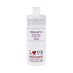 GROOMER ESSENTIALS 32 Ounce Dilution Bottle - Pack of 4 (Pet Shampoo Dilution Bottles) - Mixing Bottle for Dog Grooming Shampoo and Conditioner Grooms