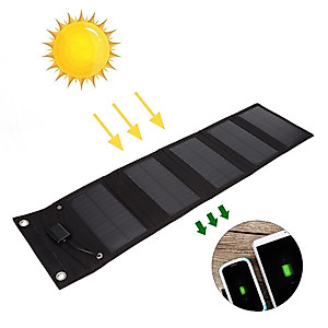 15W Foldable Portable Solar Panel, USB Solar Panel for Portable Power Station Generator Cell Phones Camera Lamp, Waterproof and Lightweight