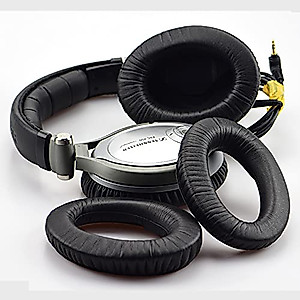 PXC350 Earpads Replacement PXC450 Protein Leather Ear Pad Cushions Repair Parts Compatible with Sennheiser PXC350 PXC450 PC350 HD380 HD380PRO HME95 HMEC250 Headphones (Black)