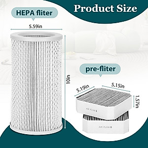 𝙐𝙥𝙜𝙧𝙖𝙙𝙚 Filter Replacement Fit for Molekule(3 Pack),1 HEPA-Filter and 2 Pre-Filter Replacement Fit for Molekule,Air Fliter Replacement Set Fit for Molekule,Efficient Activated Carbon Adsorption