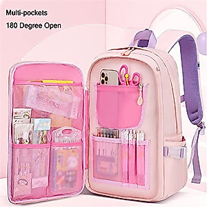 QENIN Cute Backpack Bunny Backpack Kawaii Backpack Waterproof Laptop Backpack（Purple，M）