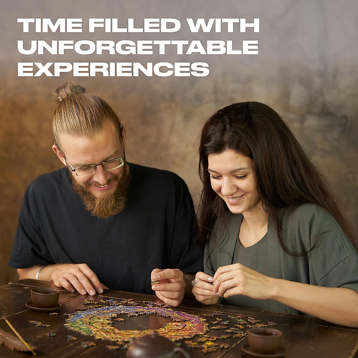 UNIDRAGON Original Wooden Jigsaw Puzzles - Mandala Inexhaustible Abundance, 200 pcs, Medium 9.8"x9.8", Beautiful Gift Package, Unique Shape Best Gift for Adults and Kids