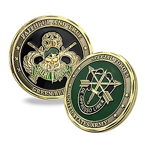 United States Army Special Forces Challenge Coin Faithful and True Green Beret Challenge Coin
