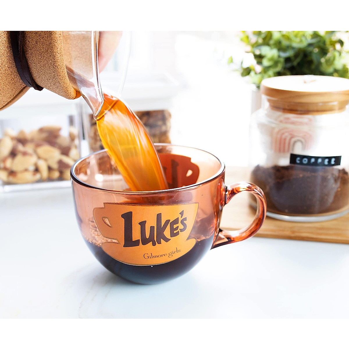 Gilmore Girls Luke's Diner Glass Mug | Large Coffee Cup For Espresso, Tea, Mocha | Holds 16 Ounces