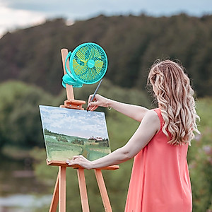 GagetElec 8" Foldaway Fan Rechargeable 10000mAh Battery Powered Oscillating Fan,20H Working Time,Portable Standing Fans with Adjustable Tripod,4 Speeds Cooling Fishing Camping Beach Fan