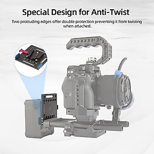 Nitze V Mount Plate, V-Lock Battery Mounting Plate with 1/4" Screws and Multiple Threaded Holes - N21B