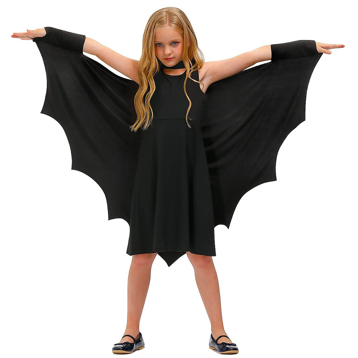 BesserBay Kid's Black Bat Wings Cape Costume Dress Up Accessory 8-10 Years