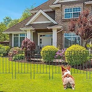 Koncifun Garden Fence 25 Pack Animal Barrier Fence 27ft (L) x 24in (H) Dog Fence Rustproof Metal Wire Fencing Border Garden Animal Barrier for Outdoor Landscape Patio Yard Garden Flower Bed