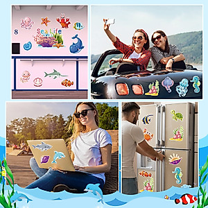 25 Pcs Cruise Door Decorations Magnetic Ocean Sea Animal Car Magnets Fish Fridge Magnet Stickers Cruise Door Magnet Hawaii Tropical Magnetic Decals for Refrigerator Kitchen