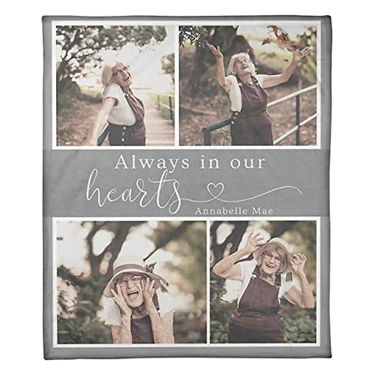 Personalized Memorial Throw Blanket with Pictures Change, Mom Loss Gift, Custom Memorial Blanket, Gift of Sympathy, Bereavement Gift, Mom Memorial Gift, Fleece Sherpa (30x40, 50x60, 60x80 inches)
