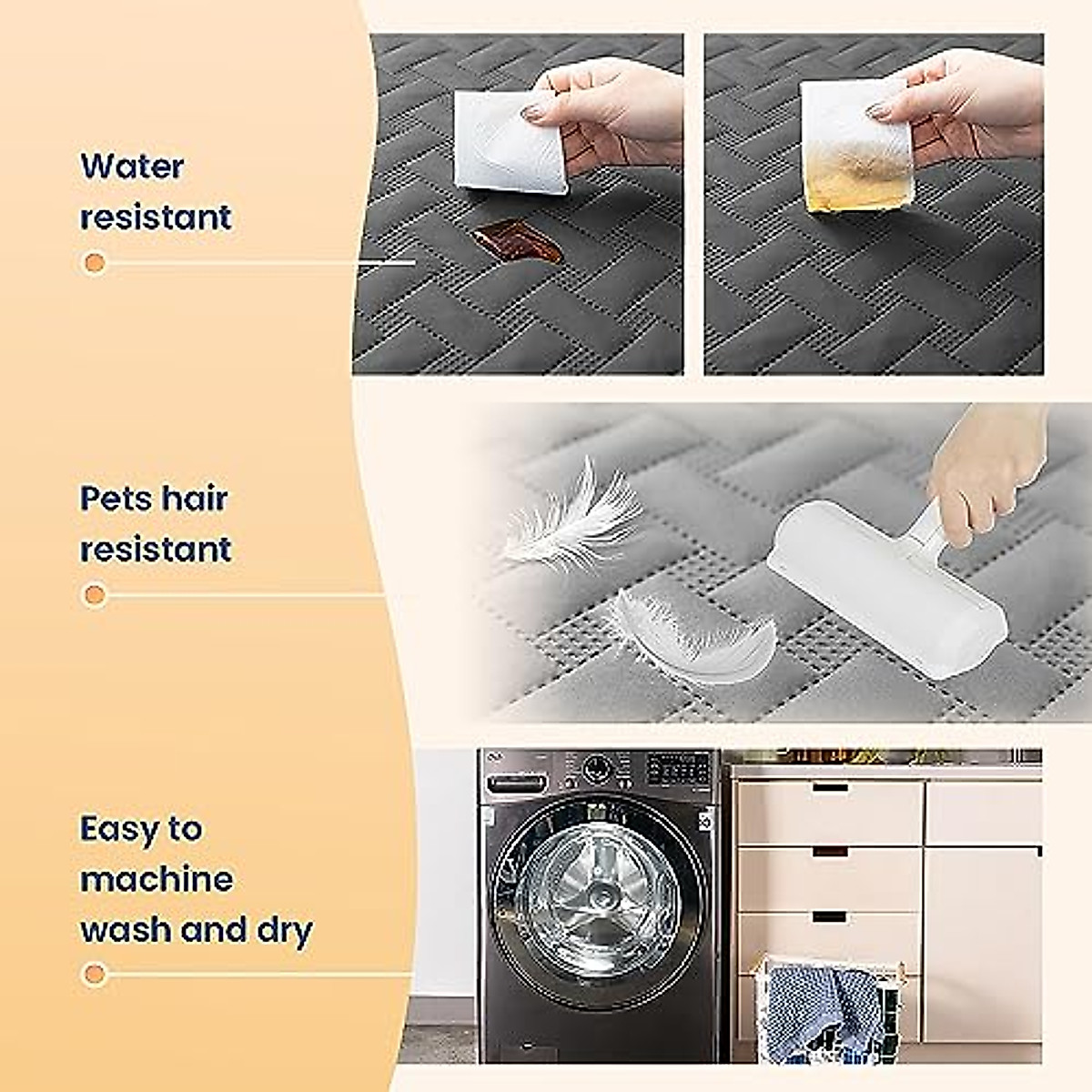 gogobunny 100% Double Sided Waterproof Dog Blanket Soft Pet Bed Cover Reversible Protect Furniture Couch Sofa Car for Puppy Cat Kids (Dark Grey/Light Grey, 68x82 Inch (Pack of 1))