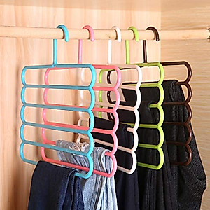 V-Shine Pants Hangers Slacks Hangers Space Saving Non Slip Stainless Steel Clothes Hangers Closet Organizer for Pants Jeans Trousers Scarf (5 Pack)