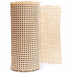 CLAYNIX 24" Width Rattan Webbing for Caning Projects Natural Pre - Woven Open Mesh Cane - Cane Webbing Sheet (2 FEET)