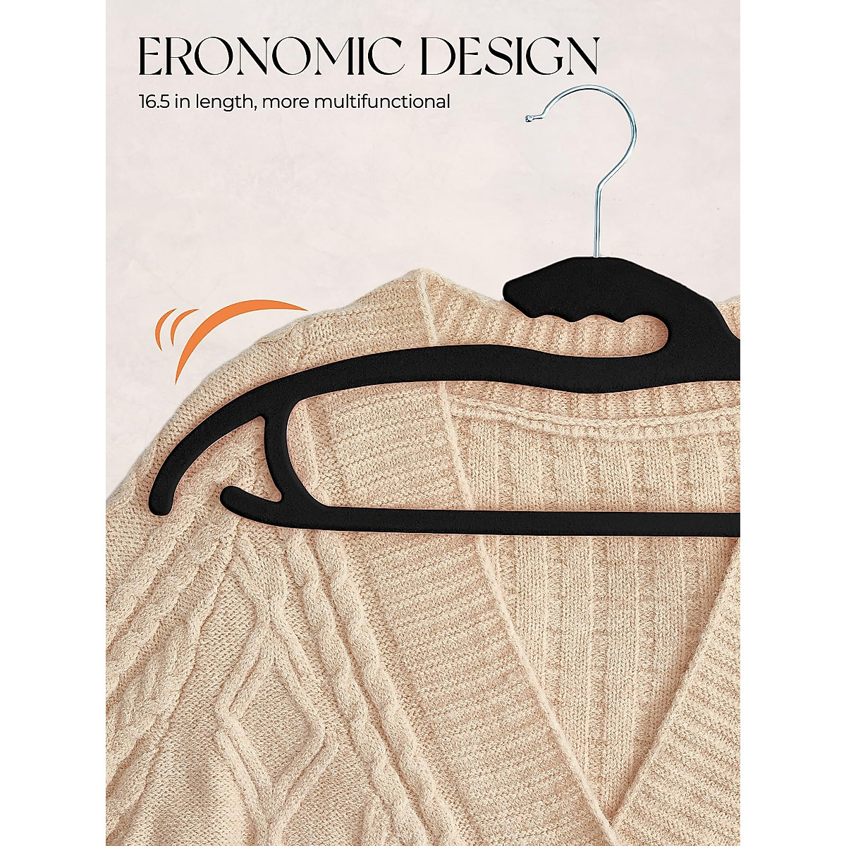 HOUSE DAY Velvet Hangers 60 Pack Black – Heavy Duty Velvet Clothes Hangers - Non Slip Felt Coat and Suit Hangers for Closet - Lightweight Thin Space Saving - Black Hangers