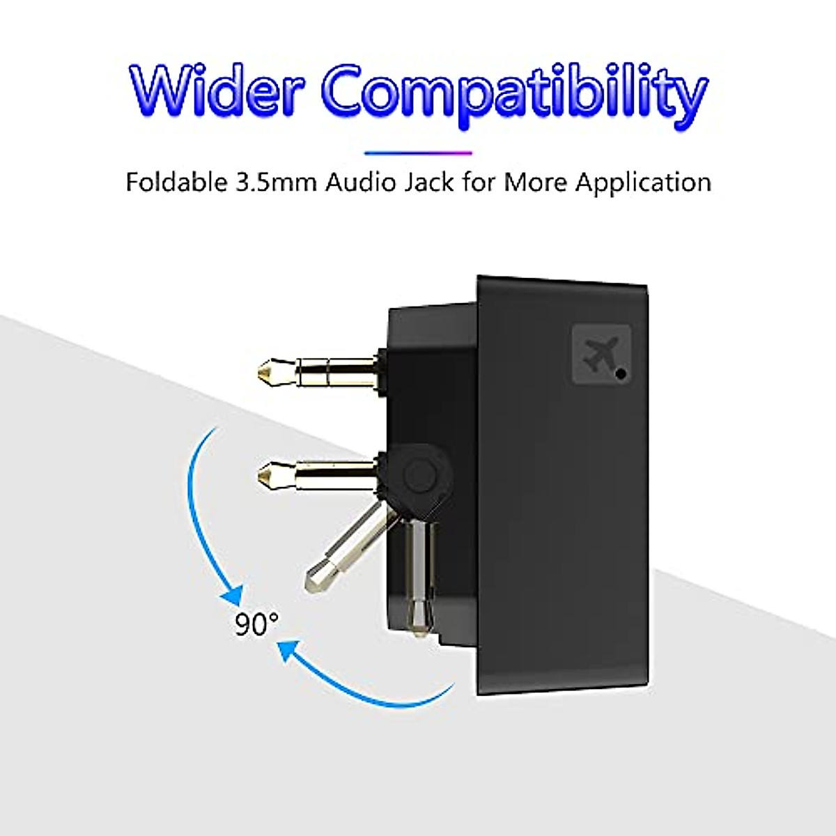 Bluetooth Flight Transmitter, Wireless 5.0 Airplane Airline Airport A2DP Adapter for Bose 700 QC45 QC35,Sony WH-1000XM5,Anker Soundcore Life Q45,Sennheiser Momentum 4,Apple Airpods Pro Max Headphones