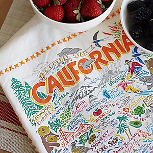 Catstudio California Dish Towel - U.S. State Souvenir Kitchen and Hand Towel with Original Artwork - Perfect Tea Towel for California Lovers, Travel Souvenir