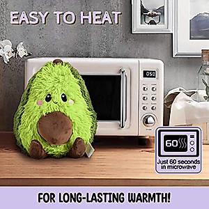 Avocado Microwavable Unscented Heating Pad for Women and Kids- Cute Soft Cozy Pillow Plush Heatable Warm Stuffed Animals - Kawaii Hot and Cold Plushie Food Toy - Avocado Gifts for Girls and Boys